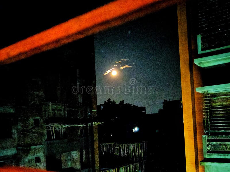 Moon in window stock photo. Image of outdoors, midnight - 18083638