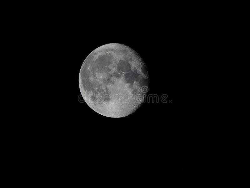 The moon at 60x zoom stock image. Image of craters, crescent - 231251085