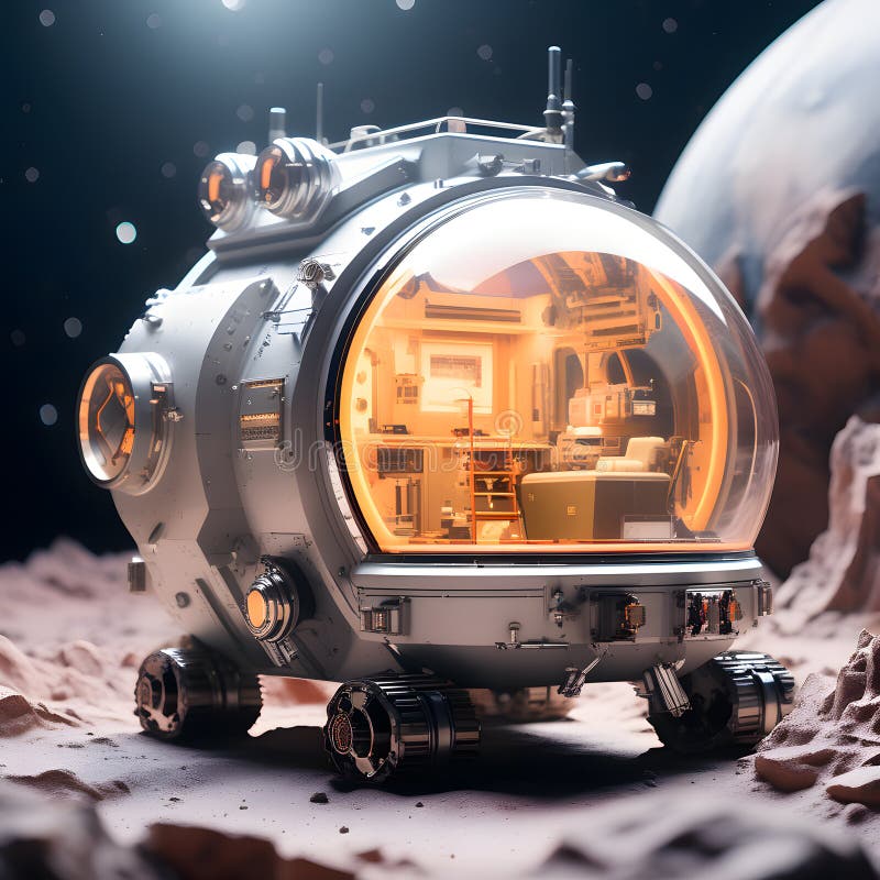 Moonbase, ai-generatet stock illustration. Illustration of expanse ...