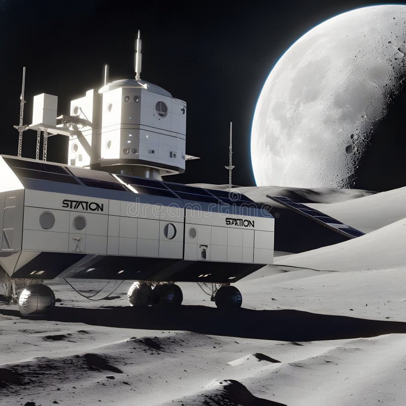 Moonbase, ai-generatet stock illustration. Illustration of aigeneratet ...