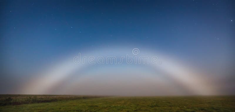 Moonbow or Nocturnal Rainbow at Night, Mystic View Stock Image - Image ...