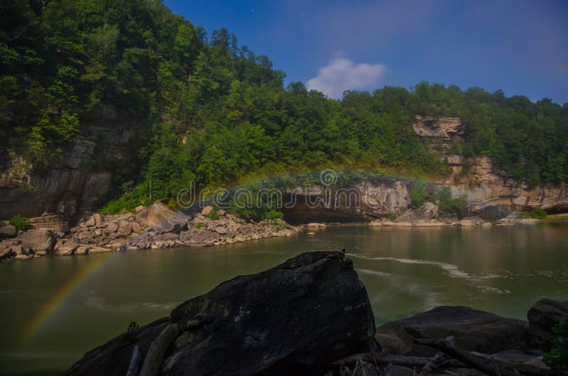 Moonbow Over Cumberland Falls Kentucky Stock Photo - Image of falls ...