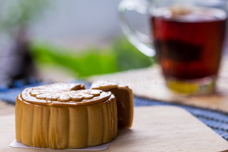 Mooncakes and tea stock image. Image of dessert, food - 33554715