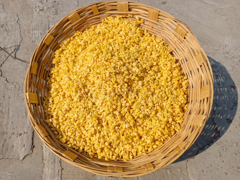 Moong Dal or Mung Daal Yellow Daal in Basket Stock Image - Image of ...