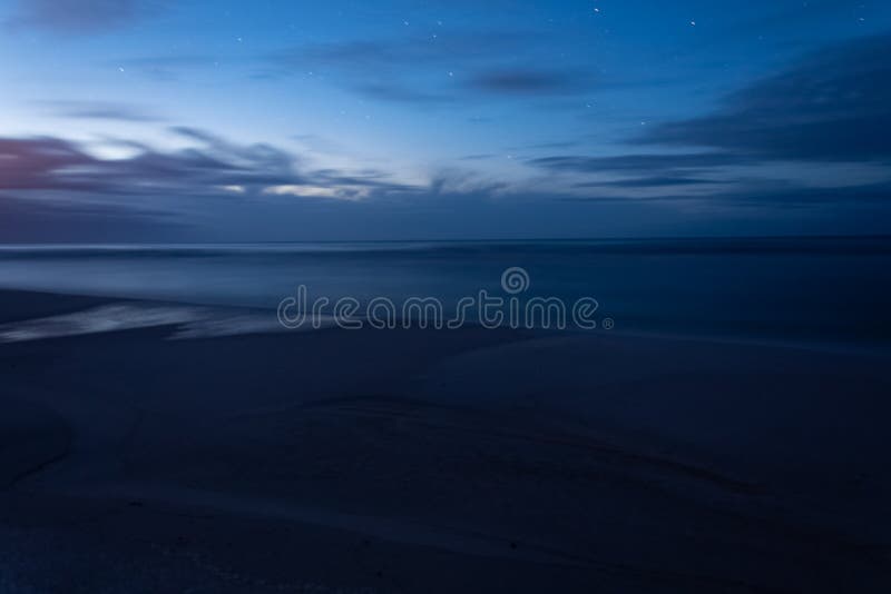 Moonless Night on the Beach, Baltic Sea, January Stock Photo - Image of ...