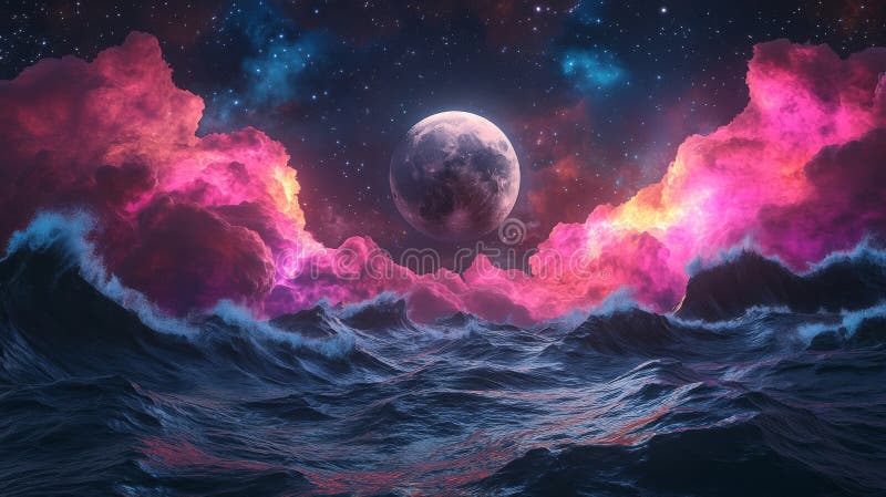 A Moonless Night Sky Creates Mystical Visual Art Reflections Over the ...