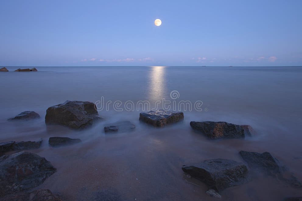 Moonlight stock photo. Image of water, moonlight, stone - 21166298