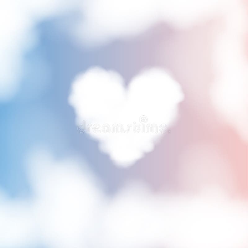 Moonlight Background With Heart Shaped Cloudiness Stock Vector ...