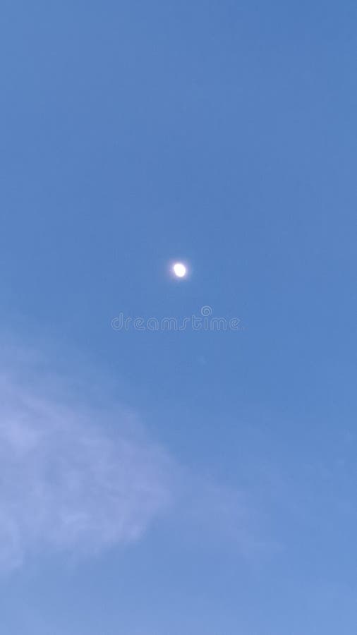 Moonlight in the Blue Sky, Daylight Stock Image - Image of moonlight ...