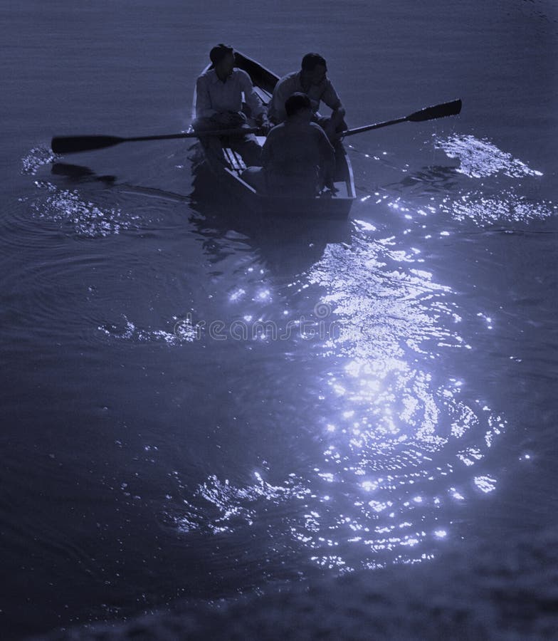 Moonlight boating stock image. Image of shadow, leisure - 361013