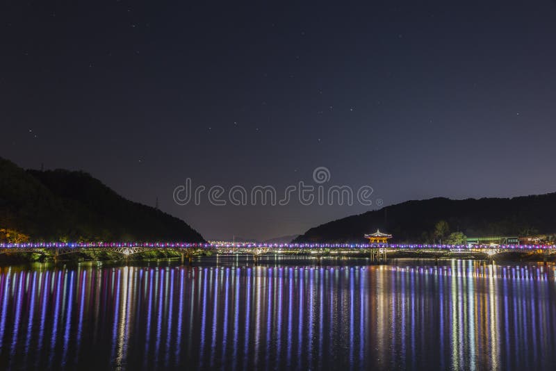 Moonlight bridge stock image. Image of stars, moonlight - 61220867
