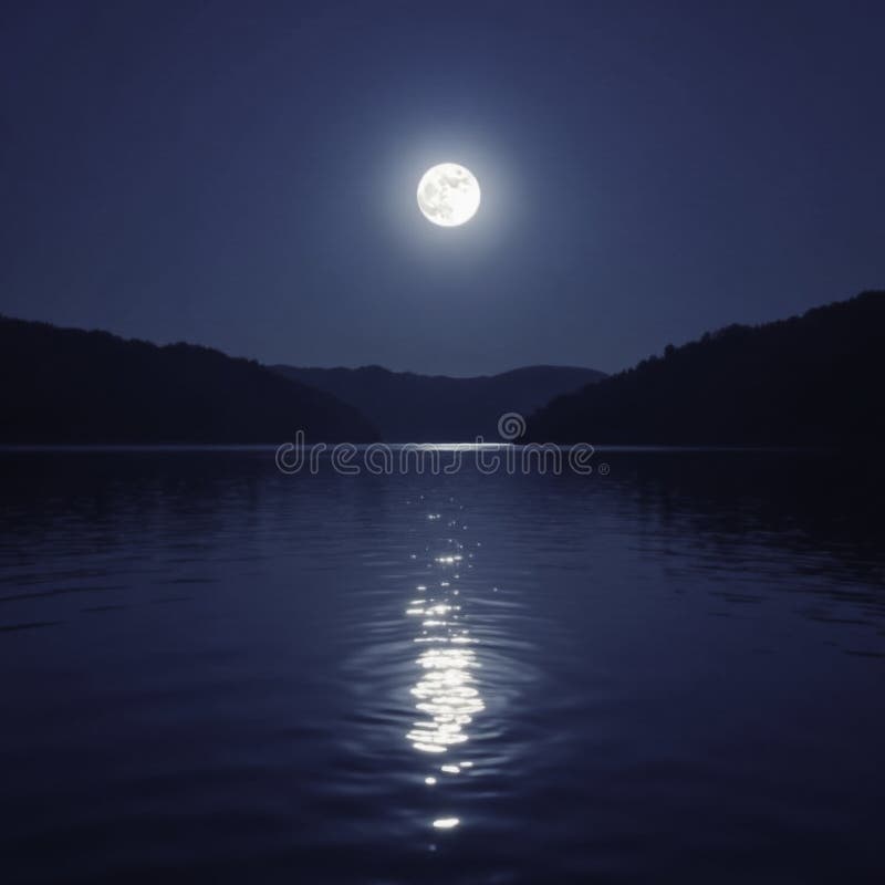 Moonlight Casting Ripples on the Lake S Surface Calm Texture Stock ...