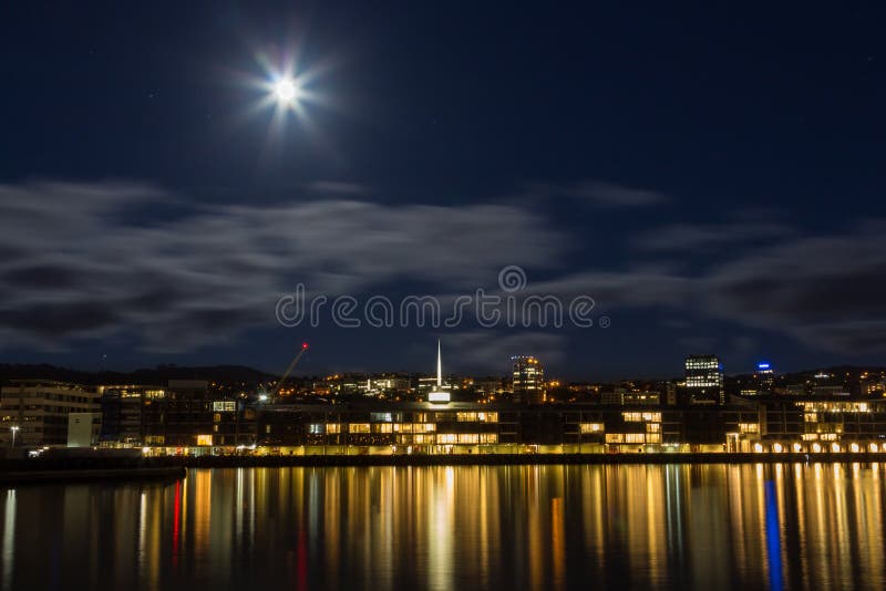 Moonlight City stock photo. Image of harbor, moonlight - 41048370