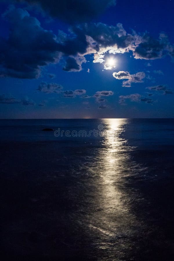 Moonlight in the Cloud, at Night Stock Photo - Image of abstract ...