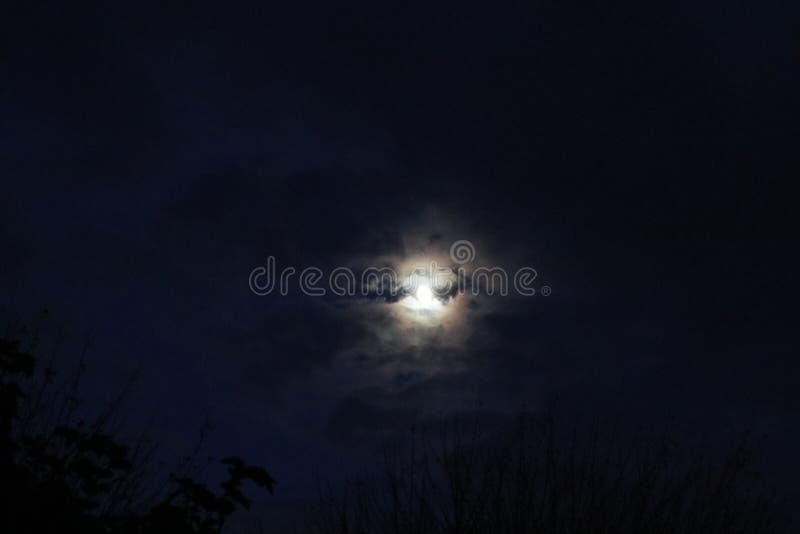 Moonlight in a Cloudy Night Stock Image - Image of space, dusk: 163641019