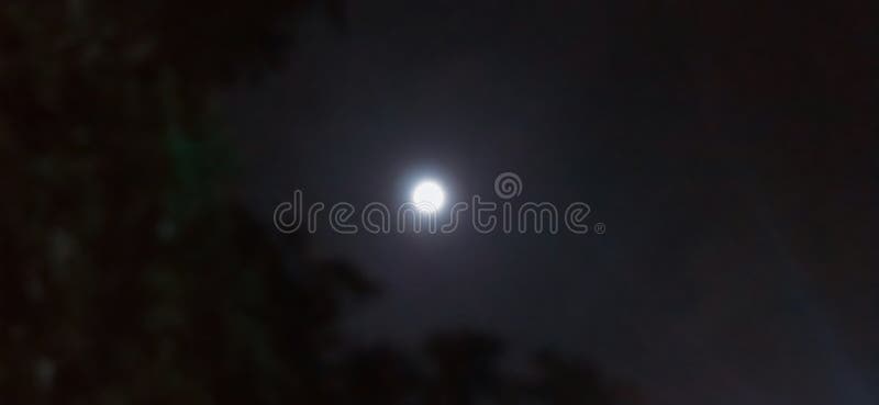 The Moonlight in the Cloudy Night Sky Stock Image - Image of circle ...