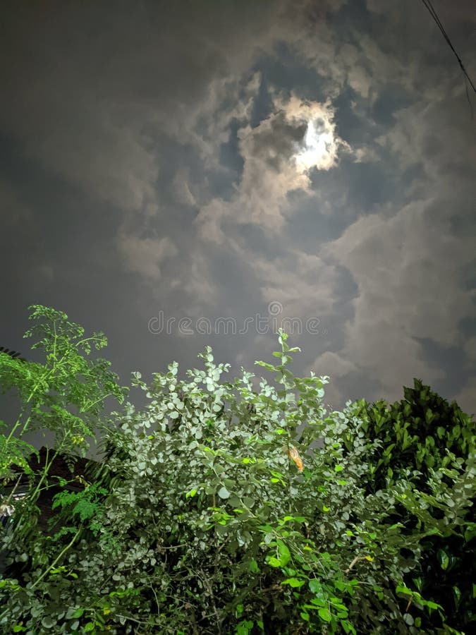 Moonlight Covered in Clouds Stock Image - Image of light, darkness ...