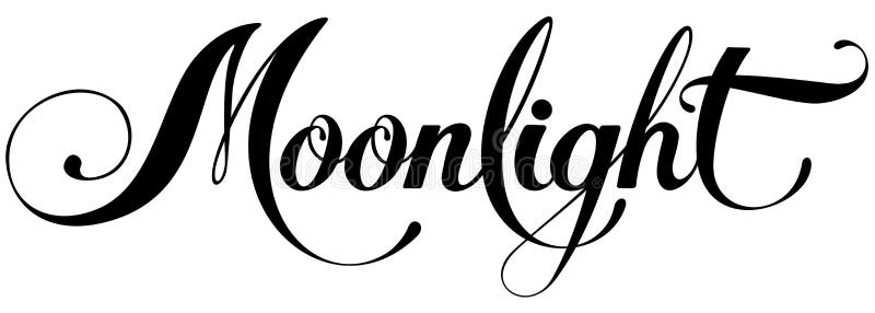 Moonlight - Custom Calligraphy Text Stock Vector - Illustration of ...