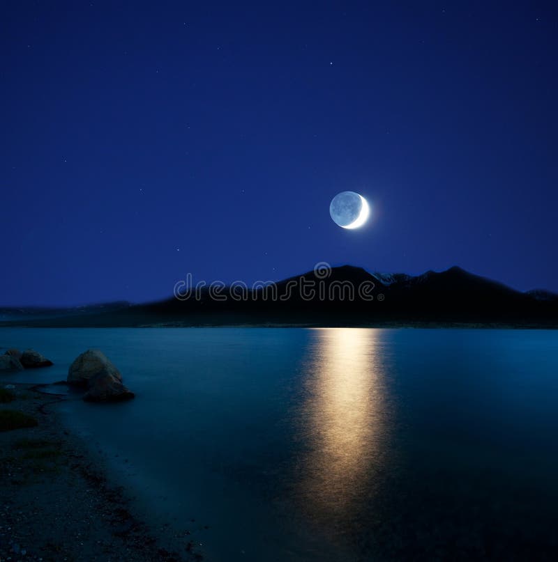 Moonlight stock image. Image of natural, darkness, romantic - 54180521