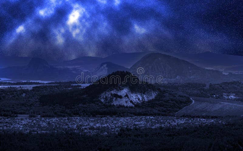 Moonlight landscape stock image. Image of skyline, nature - 17903701