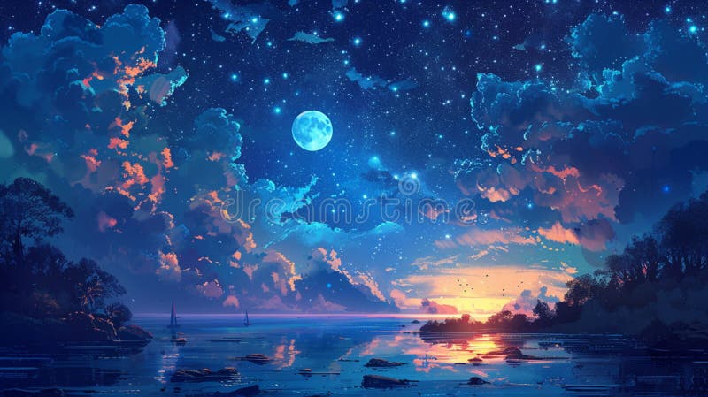 Moonlight, Moonlight, Night Scene Background, Sky Background Stock ...