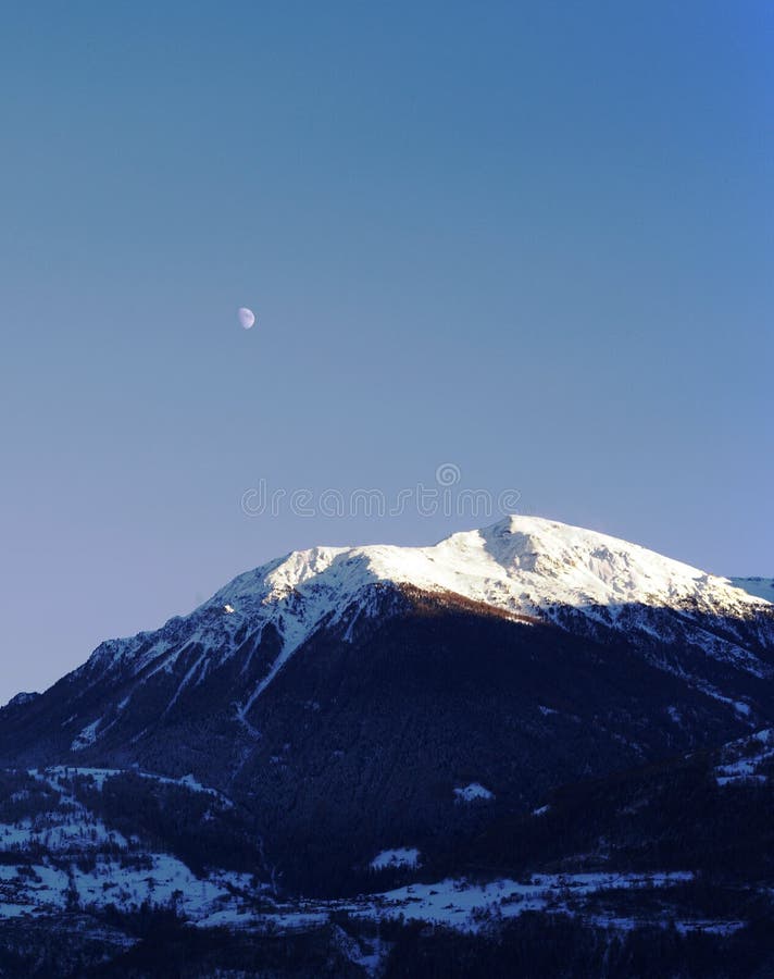 Moonlight and mountain stock photo. Image of shine, moon - 418170