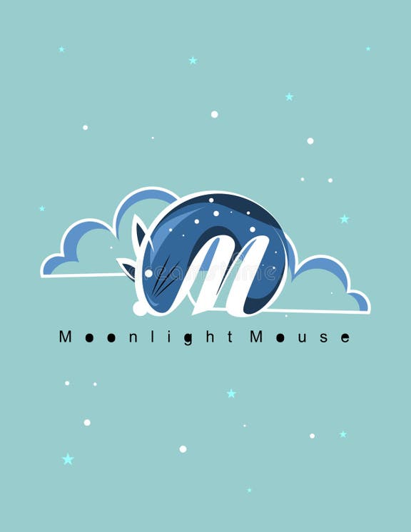 Moonlight Mouse Logo stock illustration. Illustration of mouse - 142587944