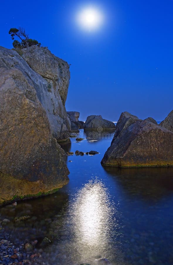 Moonlight night stock image. Image of lunar, breeze, color - 20729365