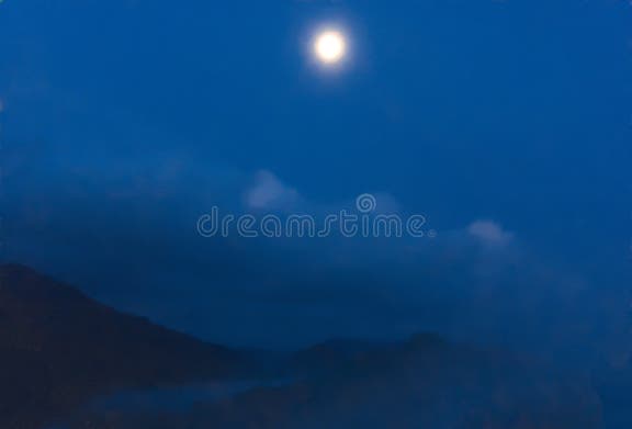 Moonlight at Night on Mountain, Blurred. Stock Photo - Image of design ...