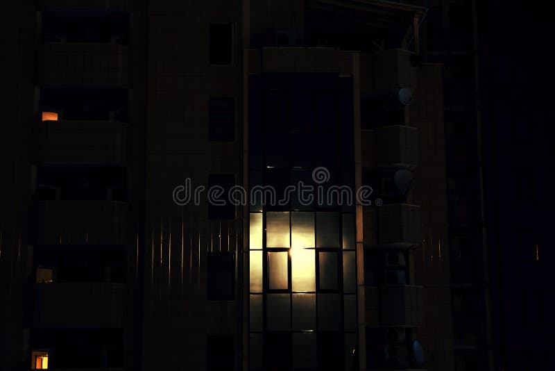 Moonlight Reflection in the Windows Stock Photo - Image of dark ...