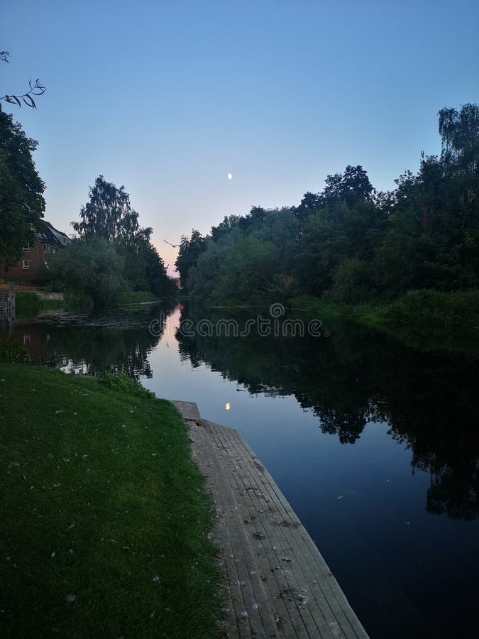 Moonlight reflection stock photo. Image of water, reservoir - 202891560