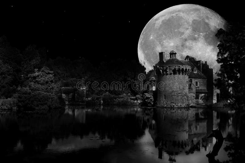 Moonlight reflections stock image. Image of castle, building - 20875031
