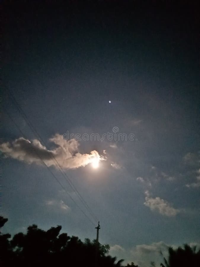 Moonlight at the Sky Has Some Special Place in Our Hearts Stock Image ...