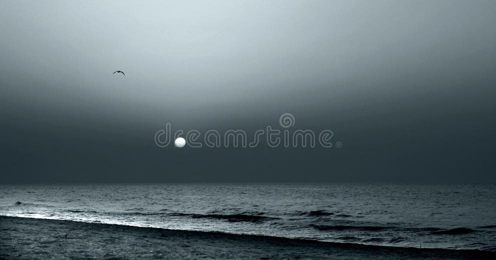 Moonlight sun stock image. Image of beach, lapping, evening - 1293107