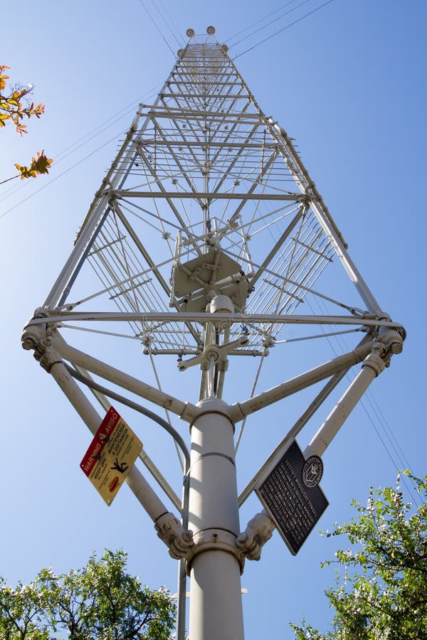 Moonlight Tower Base Against the Sky Editorial Image - Image of ...