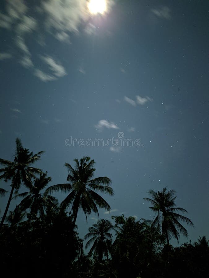 Moonlight in a Village Where the Lights are Out Stock Photo - Image of ...
