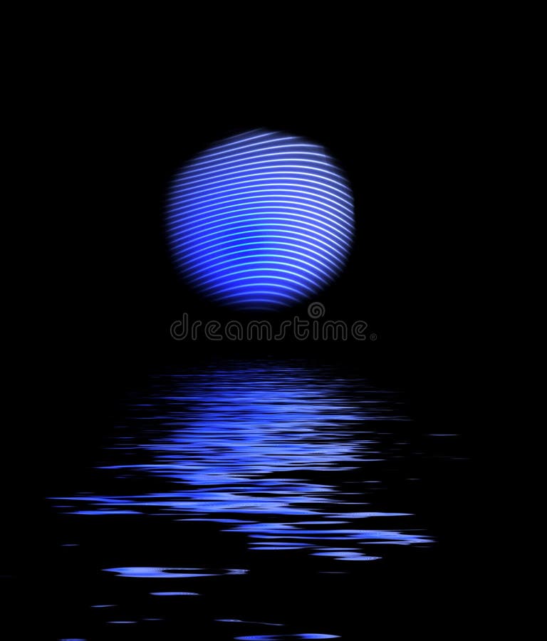 Moonlight on Water stock illustration. Illustration of flowing - 5151460