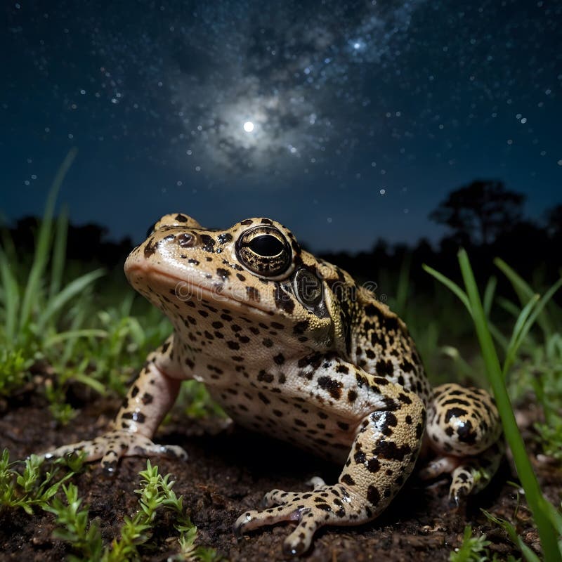 Moonlit Gopher Frog in the Stillness of the Night Stock Illustration ...