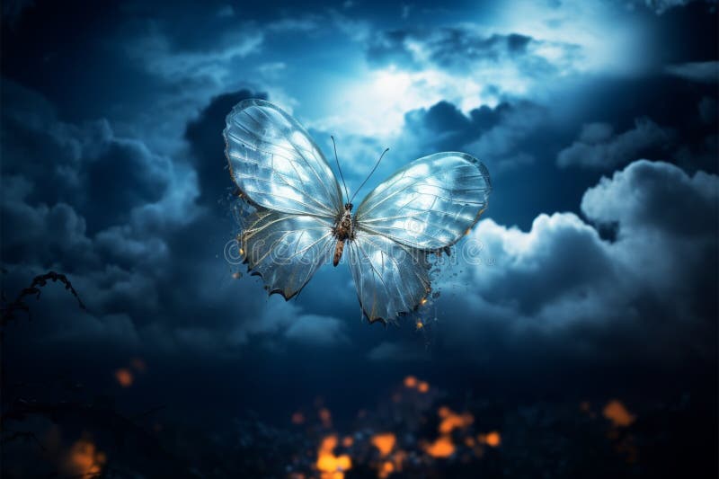 Moonlit Metamorphosis the World Changes Under the Full Moons Glow Stock ...