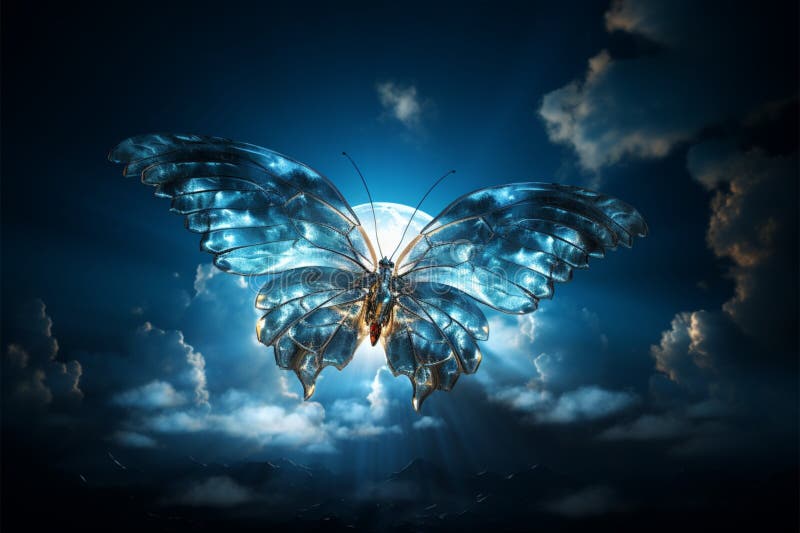 Moonlit Metamorphosis the World Changes Under the Full Moons Glow Stock ...