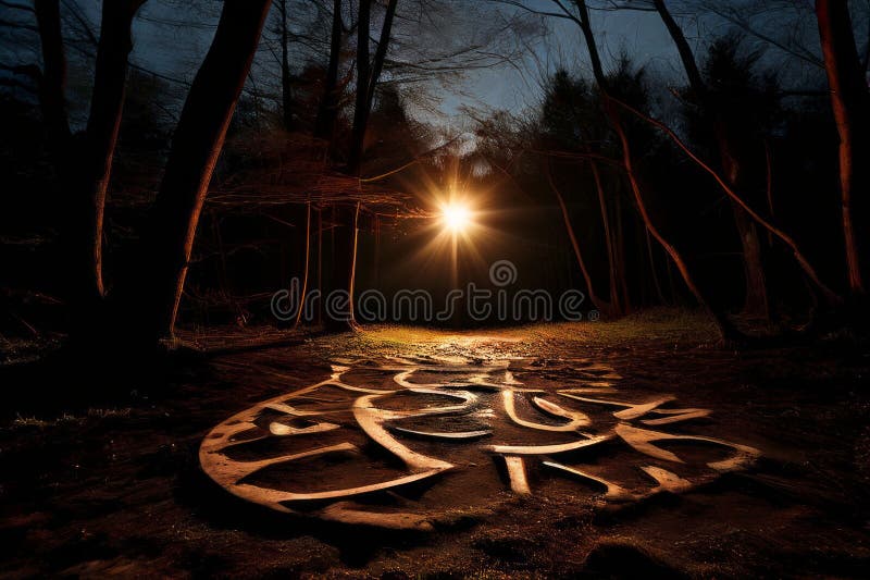 Moonlit Moonlight Casting Shadows on the Ground Forming the Numb Stock ...