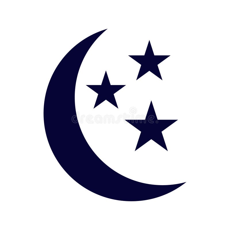 Moonlit night icon stock vector. Illustration of icon - 264881172