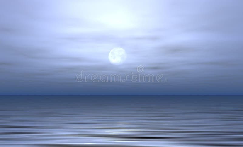 Moonlit Ocean stock illustration. Illustration of night - 2188493