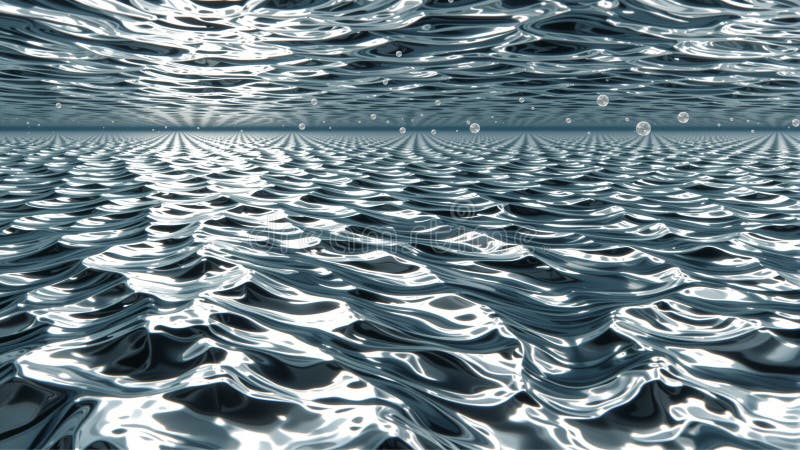 The Ocean Viewed from Below with Moonlight Creating Silver Ripples ...