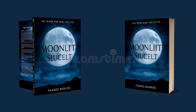 Moonlit Secrets Book Cover Design Generative AI Stock Illustration ...