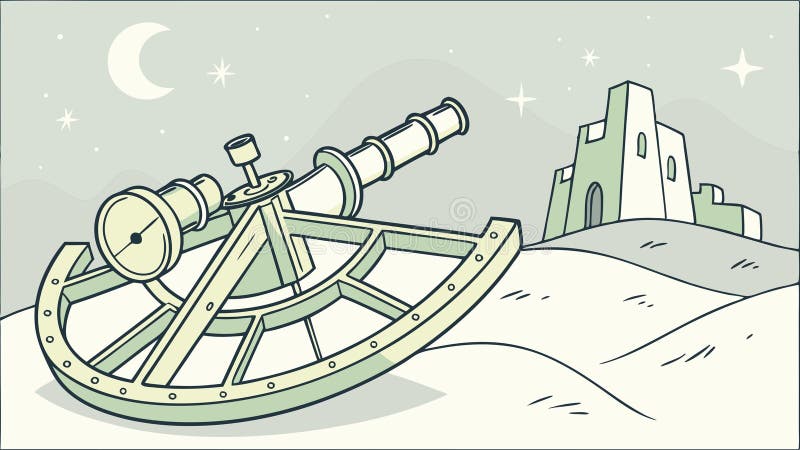 Moonlit Telescope and Abstract Structures, Vector Design Generative AI ...