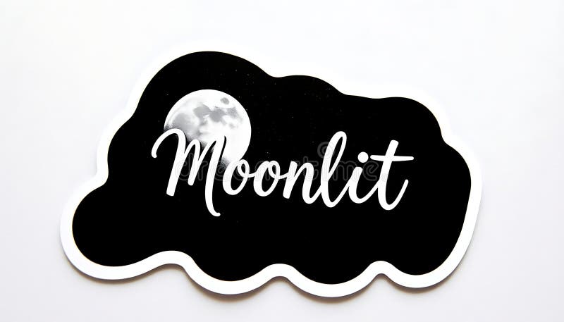 Moonlit Text Logo Design, Night Theme and Lunar Typography Art ...