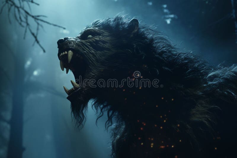 Moonlit Werewolf Howl a Werewolf Howling at the Stock Illustration ...