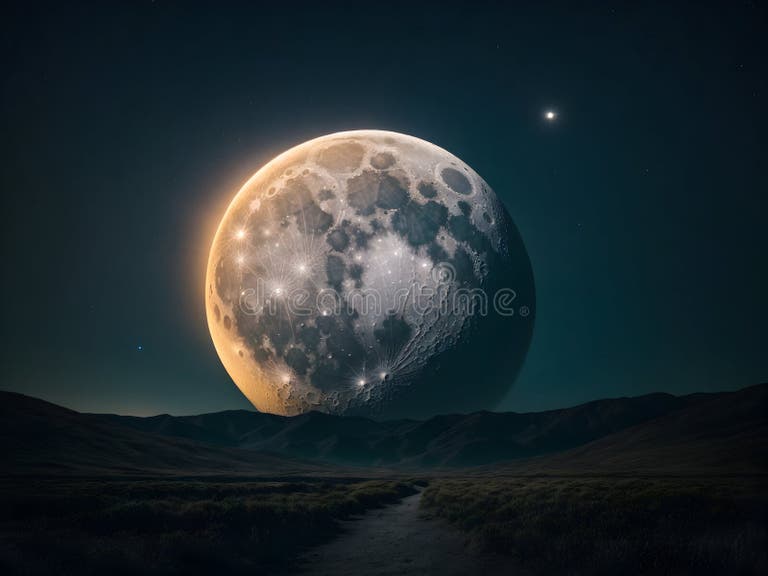 Moonlit Whispers: a Dance of Love in the Starry Night Stock ...