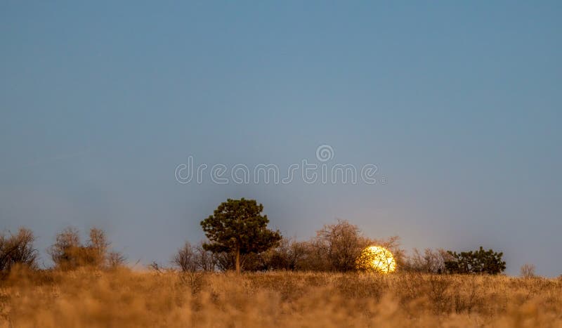 Moonrise Above the Prairie in Colorado Stock Photo - Image of dream ...
